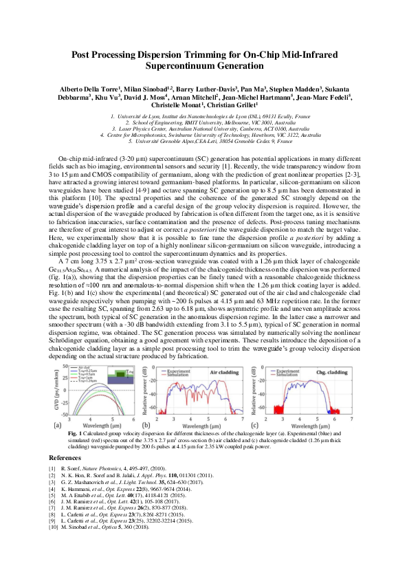 (PDF) Post Processing Dispersion Trimming for On-Chip Mid-Infrared Supercontinuum Generation