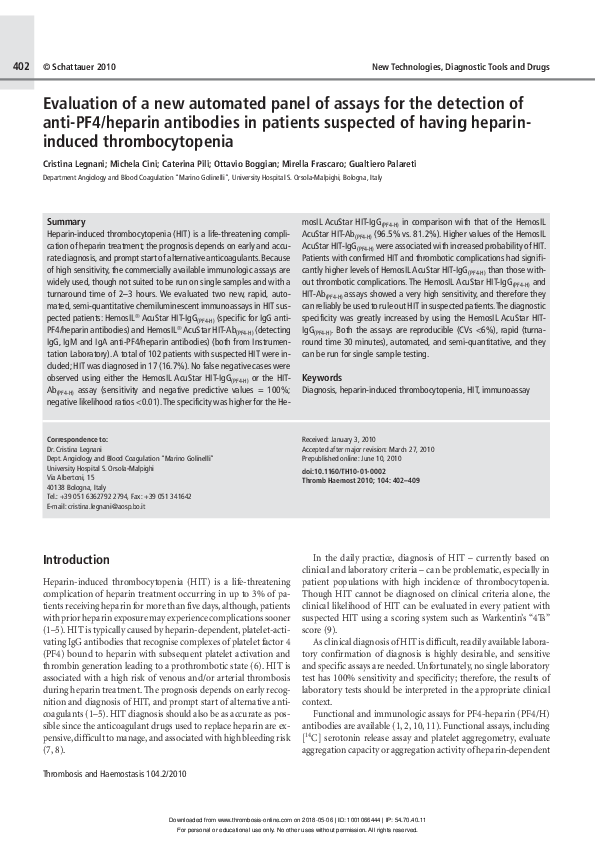 (PDF) Evaluation of a new automated panel of assays for the detection ...
