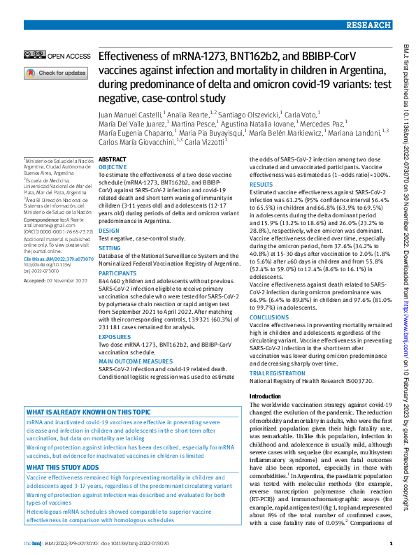 (PDF) Effectiveness of mRNA-1273, BNT162b2, and BBIBP-CorV vaccines ...
