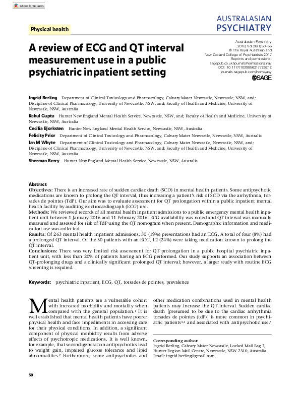 (PDF) A review of ECG and QT interval measurement use in a public ...