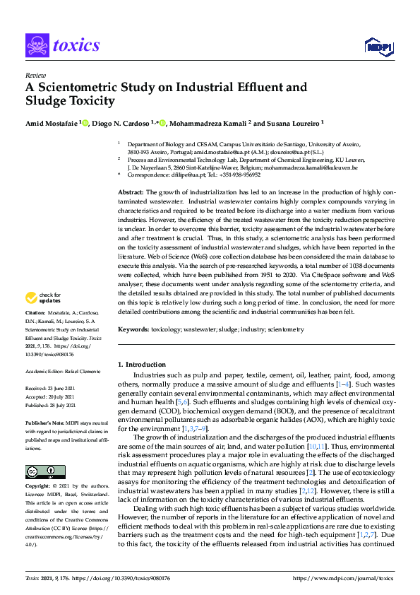 (PDF) A Scientometric Study on Industrial Effluent and Sludge Toxicity