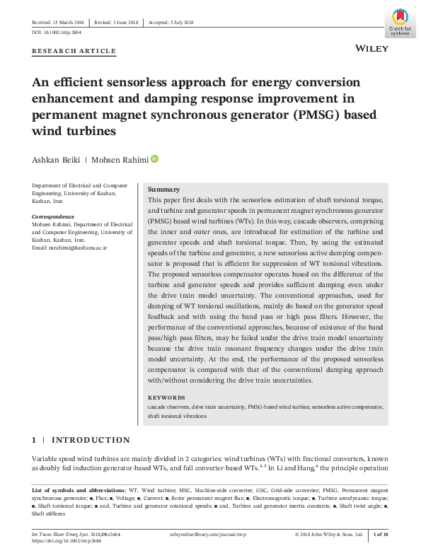 (PDF) An efficient sensorless approach for energy conversion enhancement and damping response ...