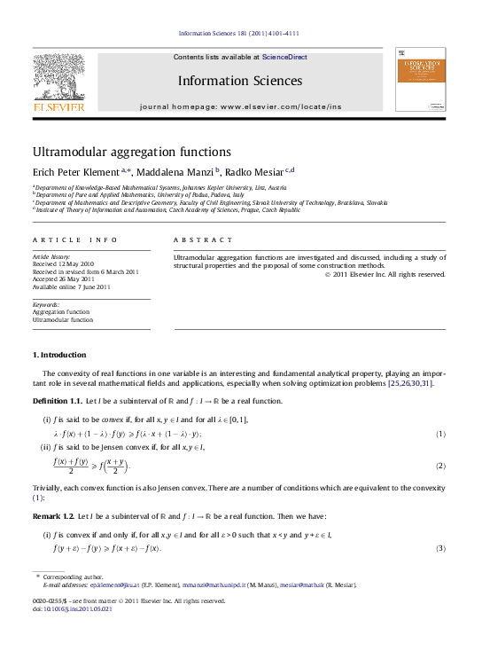 (PDF) Ultramodular aggregation functions