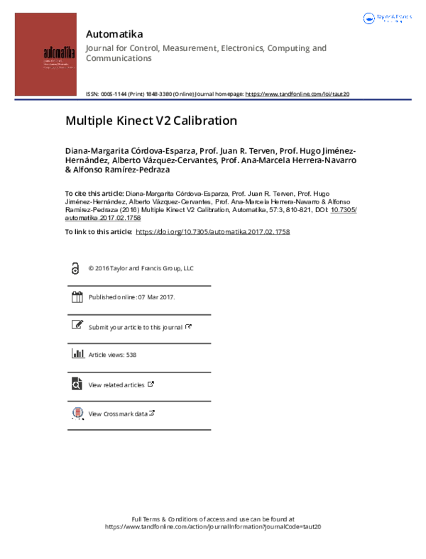 (PDF) Multiple Kinect V2 Calibration