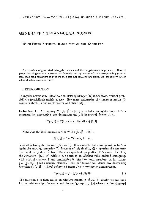 (PDF) Triangular Norms