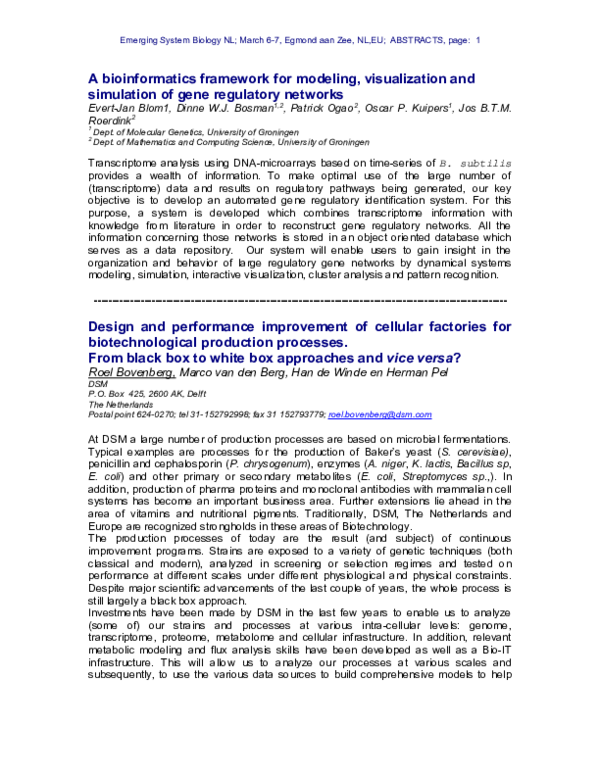 (PDF) A bioinformatics framework for modeling , visualization and ...