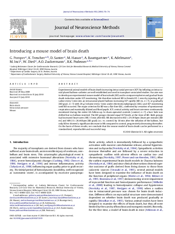 (PDF) Introducing a mouse model of brain death