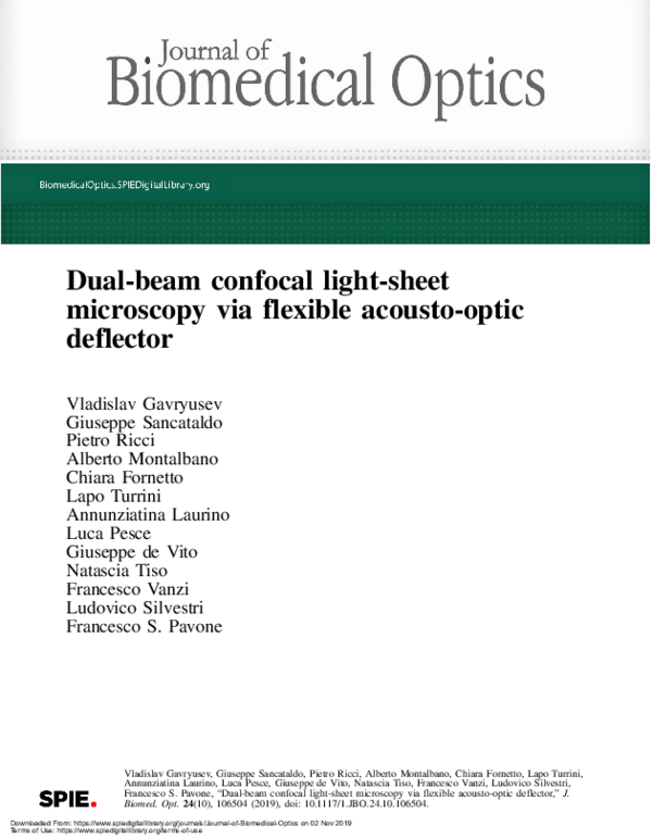 (PDF) Dual-beam confocal light-sheet microscopy via flexible acousto ...