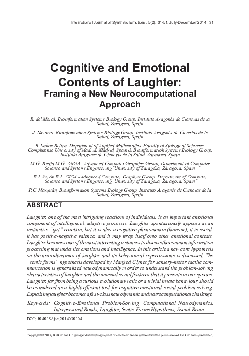 (PDF) Cognitive and Emotional Contents of Laughter