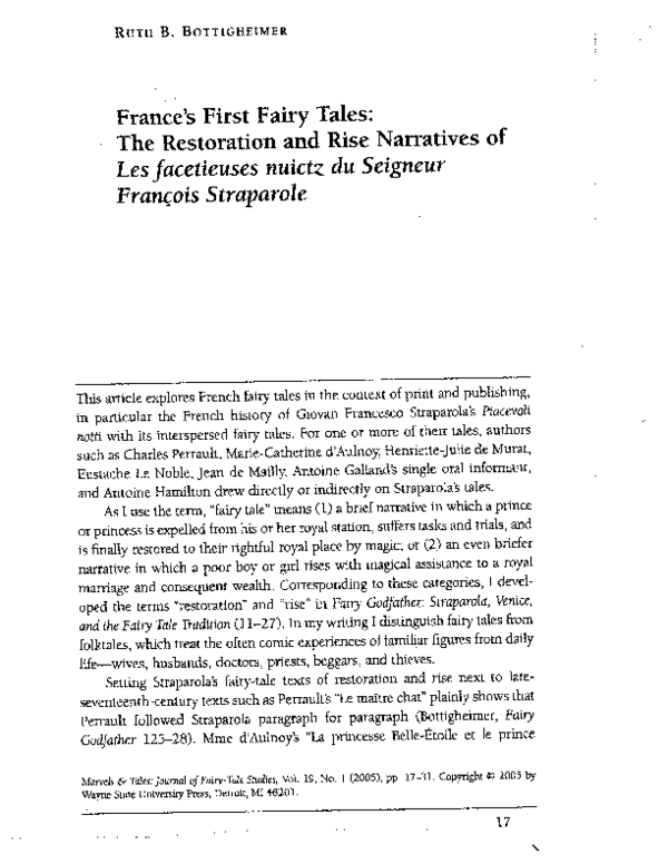 (PDF) France's First Fairy Tales