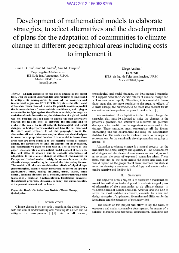 (PDF) Development of mathematical models to elaborate strategies, to ...