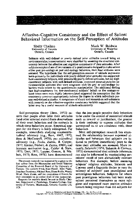 (PDF) Affective-cognitive consistency and the effect of salient behavioral information on the ...