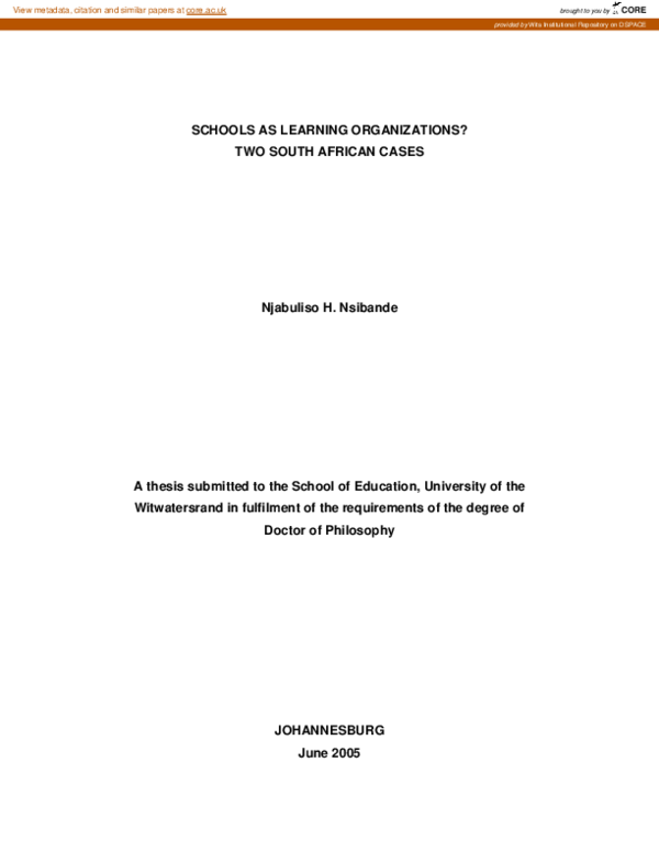 (PDF) Schools as learning organizations