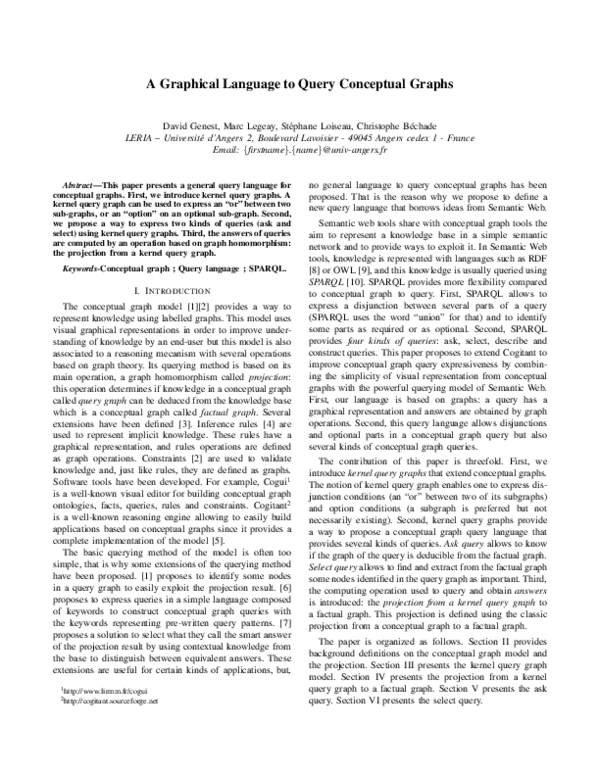 (PDF) A Graphical Language to Query Conceptual Graphs