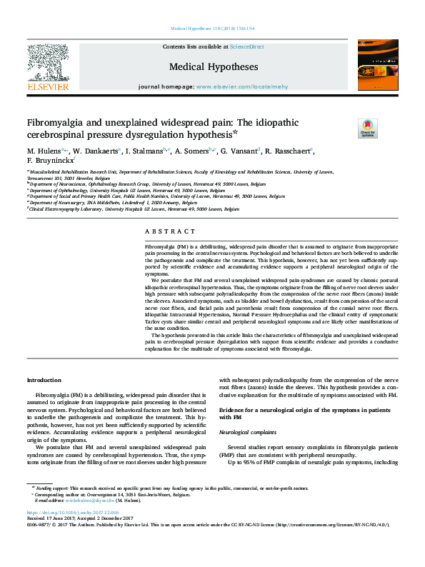 (PDF) Fibromyalgia and unexplained widespread pain: The idiopathic ...