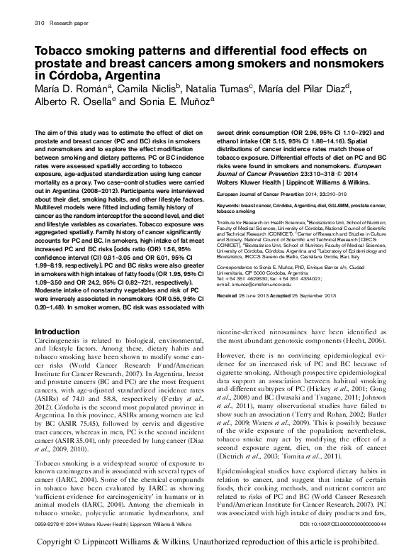 (PDF) Tobacco smoking patterns and differential food effects on ...