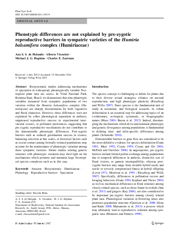 (PDF) Phenotypic differences are not explained by pre-zygotic ...