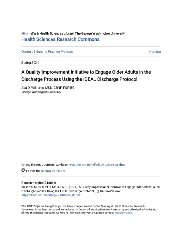 (PDF) A Quality Improvement Initiative to Engage Older Adults in the ...