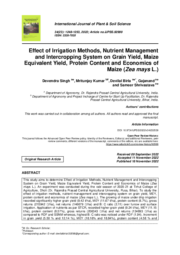 (PDF) Effect of Irrigation Methods, Nutrient Management and ...