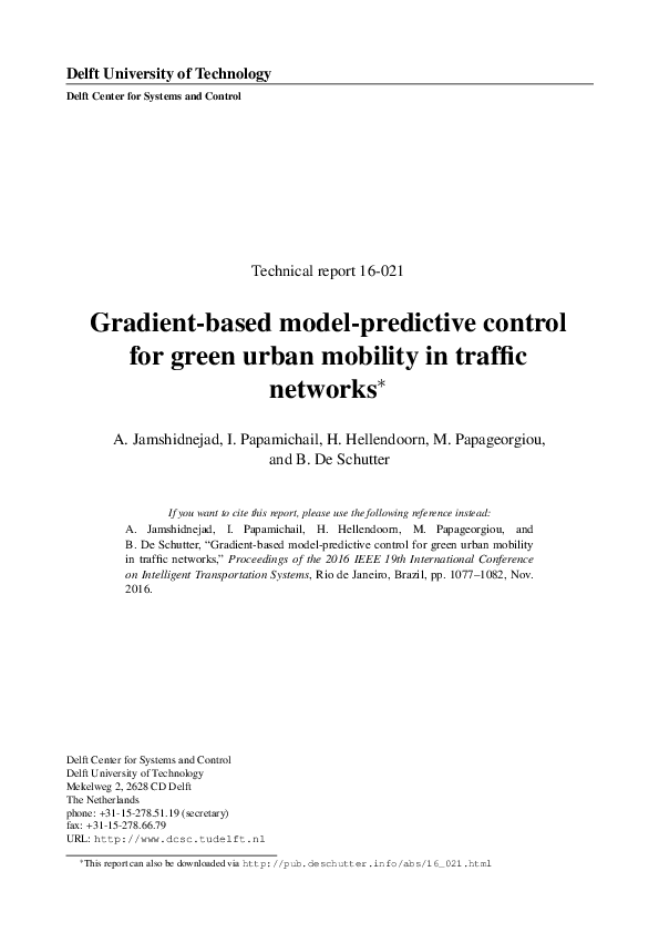 (PDF) Gradient-based model-predictive control for green urban mobility ...