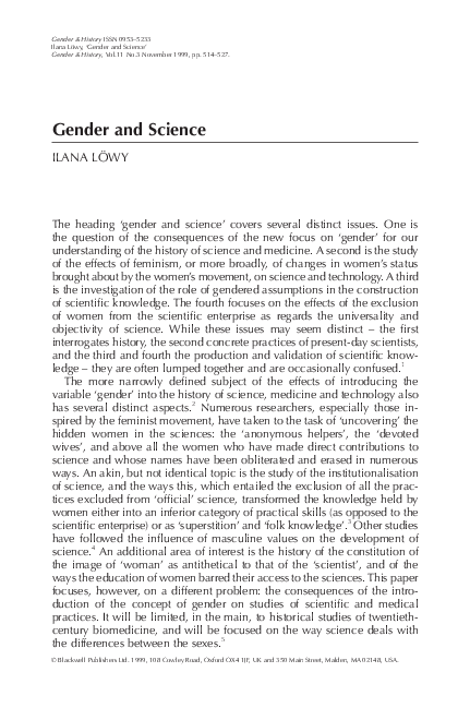 (PDF) Gender and Science