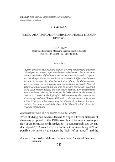 (PDF) Fleck, anatomical drawings and early modern history
