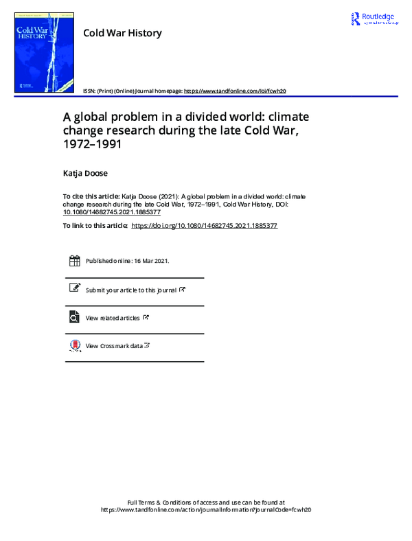 (PDF) A global problem in a divided world: climate change research ...