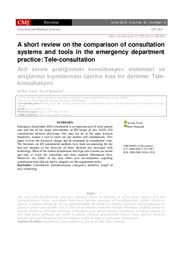 (PDF) A short review on the comparison of consultation systems and ...