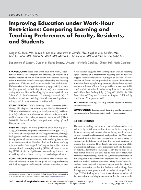 (PDF) Improving Education under Work-Hour Restrictions: Comparing Learning and Teaching ...