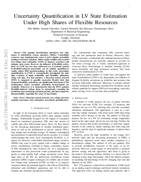 (PDF) Uncertainty quantification in LV state estimation under high shares of flexible resources
