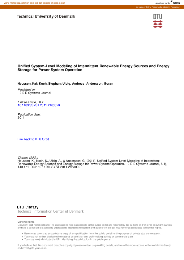 (PDF) Unified System-Level Modeling of Intermittent Renewable Energy Sources and Energy Storage ...