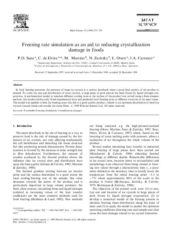 (PDF) Freezing rate simulation as an aid to reducing crystallization ...