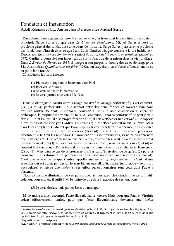 (DOC) Fondation et Instauration