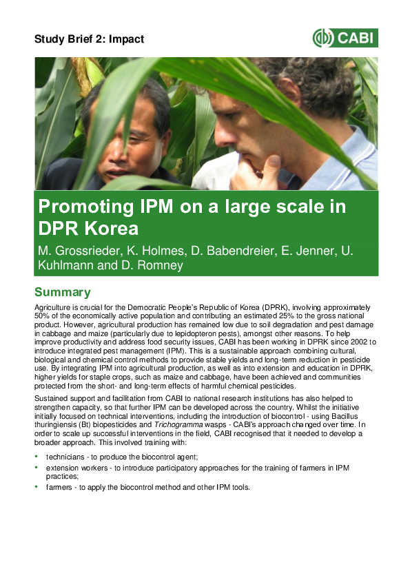 (PDF) Building a bridge to improved food security in DPR Korea through ...