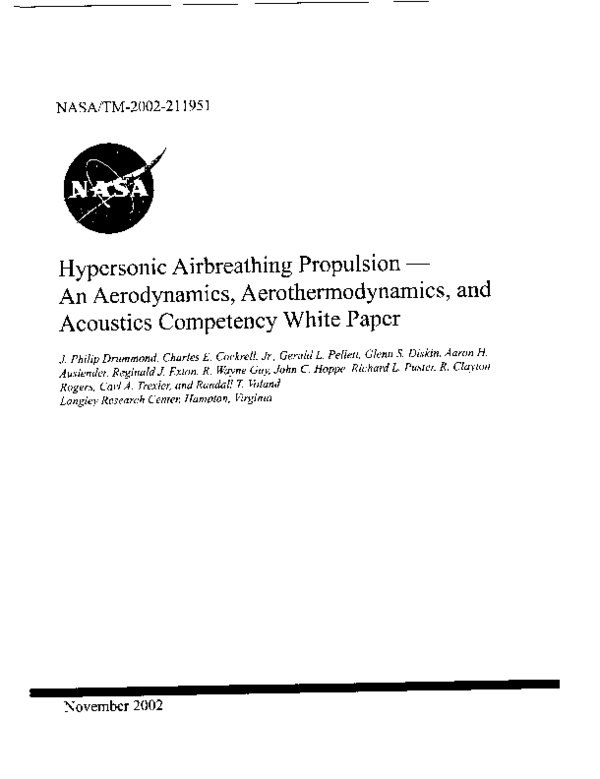 (PDF) Hypersonic Airbreathing Propulsion| An Aerodynamics ...