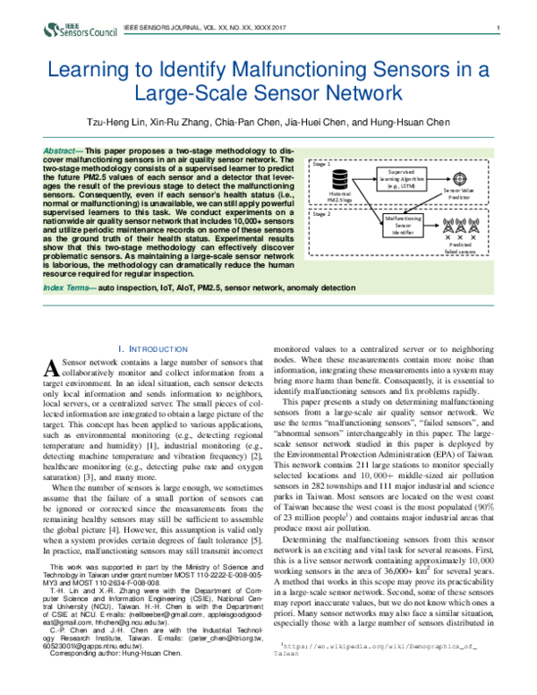 (PDF) Learning to Identify Malfunctioning Sensors in a Large-Scale Sensor Network
