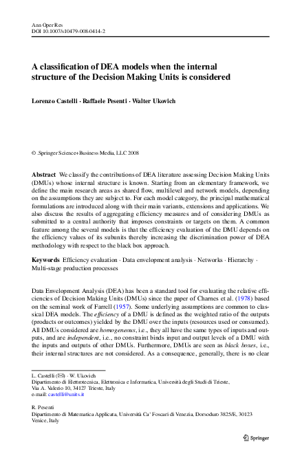 (PDF) A classification of DEA models when the internal structure of the ...