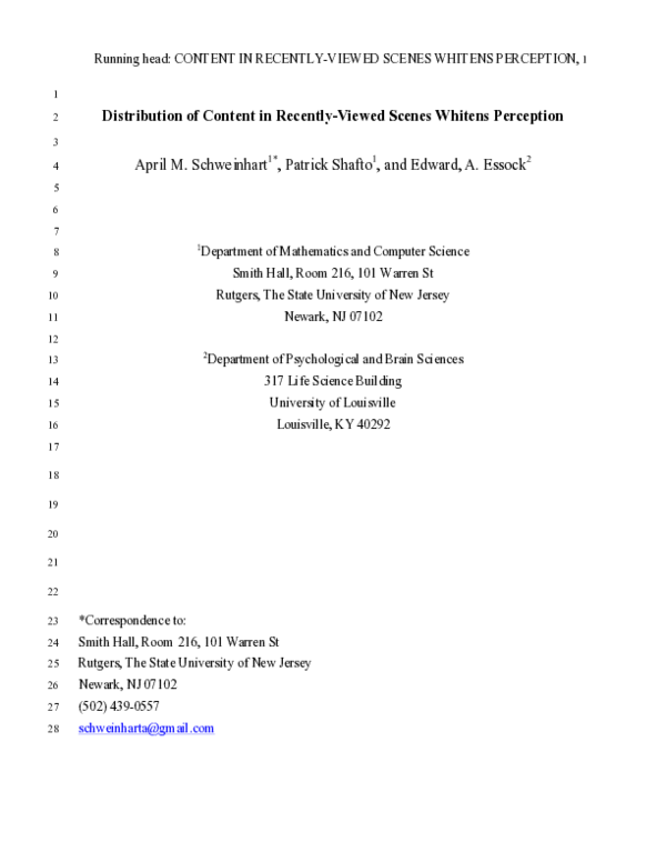 (PDF) Distribution of content in recently-viewed scenes whitens perception