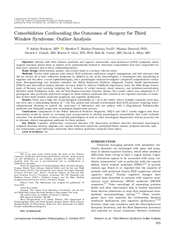 (PDF) Comorbidities confounding the outcomes of surgery for third ...