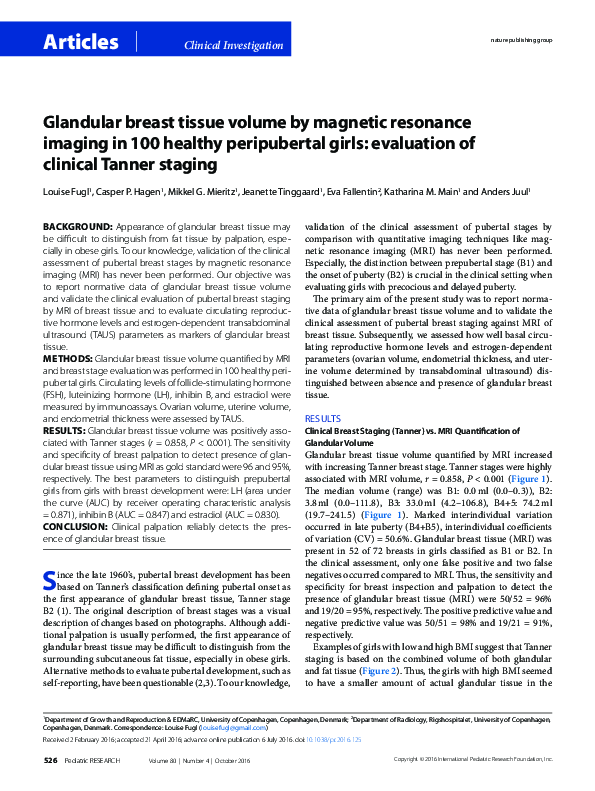 (PDF) Glandular breast tissue volume by magnetic resonance imaging in ...