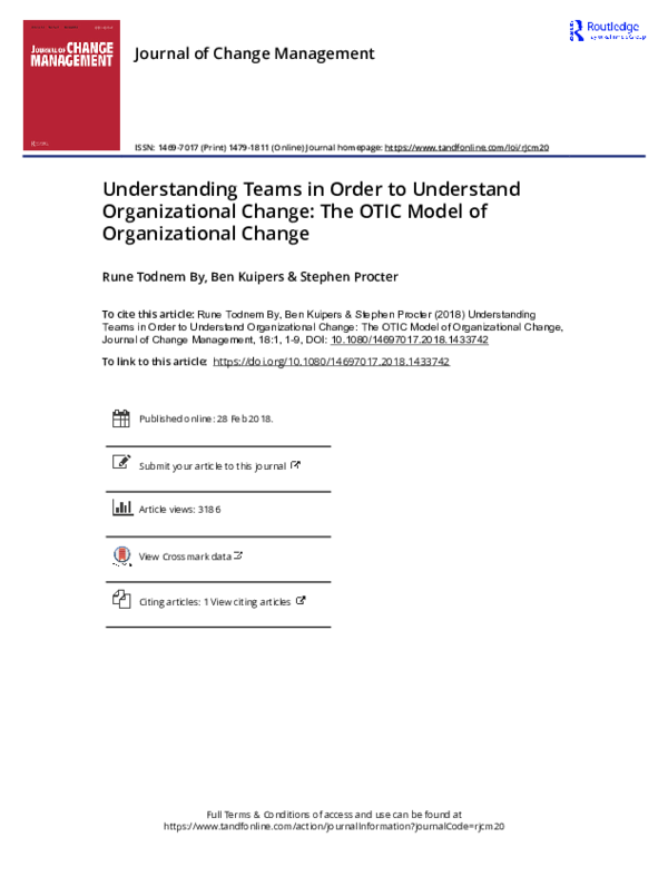 Understanding Teams in Order to Understand Organizational Change: The ...