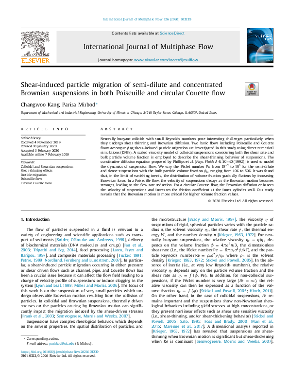 (PDF) Shear-induced particle migration of semi-dilute and concentrated ...