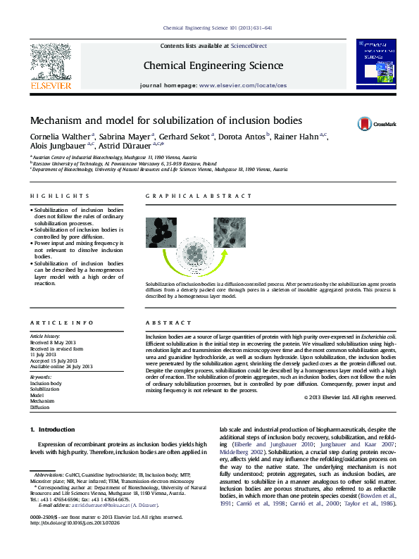 (PDF) Mechanism and model for solubilization of inclusion bodies ...