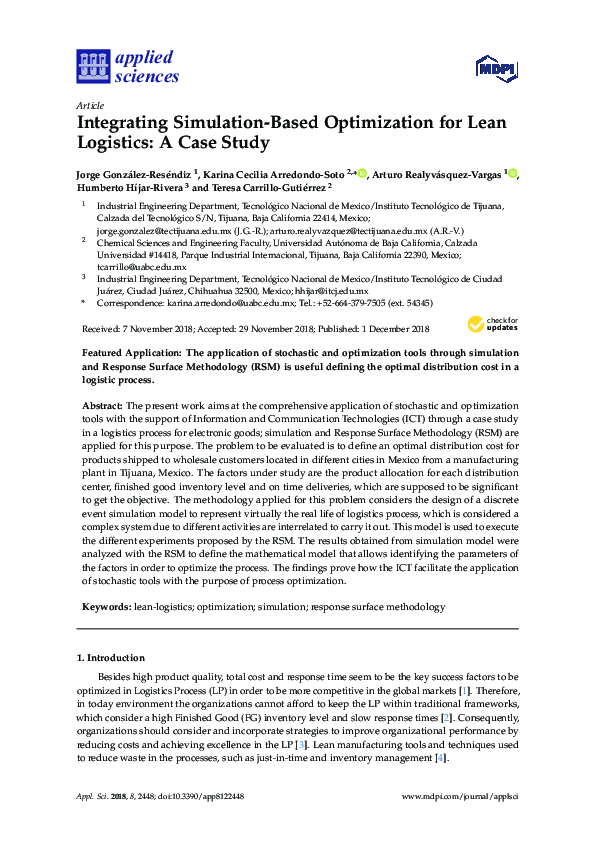 (PDF) Integrating Simulation-Based Optimization for Lean Logistics: A ... (PDF) Integrating Simulation-Based Optimization for Lean Logistics: A ...