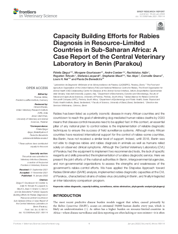(PDF) Capacity Building Efforts for Rabies Diagnosis in Resource ...