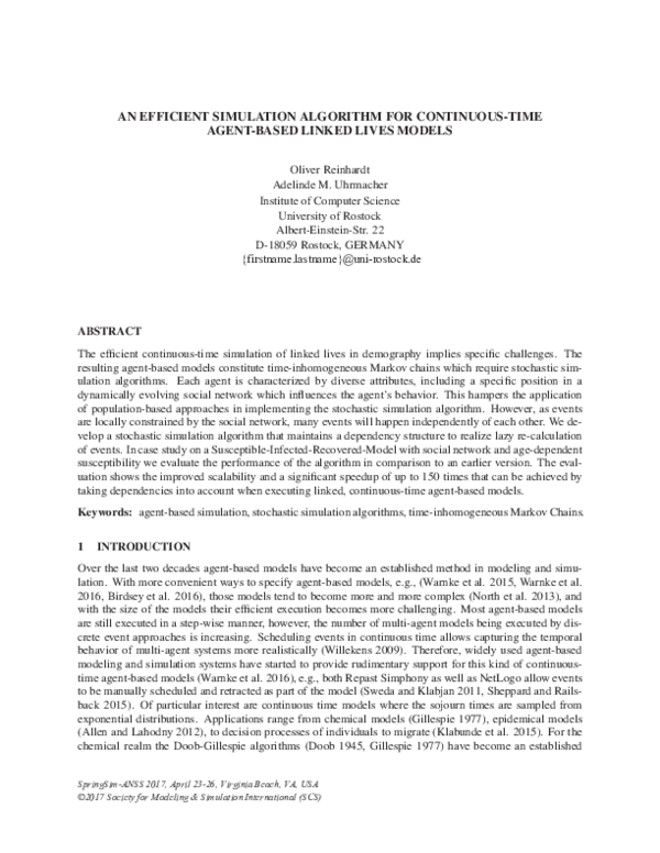 (PDF) An Efficient Simulation Algorithm for Continuous Time Demographic ... (PDF) An Efficient Simulation Algorithm for Continuous Time Demographic ...