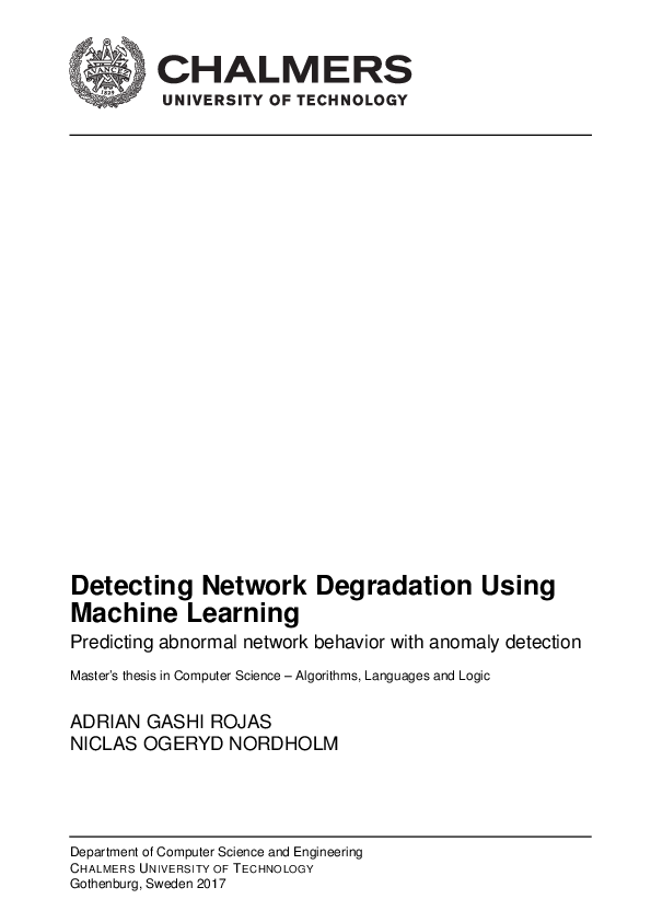 Pdf Detecting Network Degradation Using Machine Learning Predicting