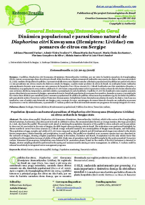 (PDF) Dinâmica populacional e parasitismo natural de Diaphorina citri ...