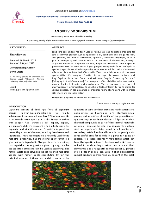 (PDF) An Overview of Capsicum