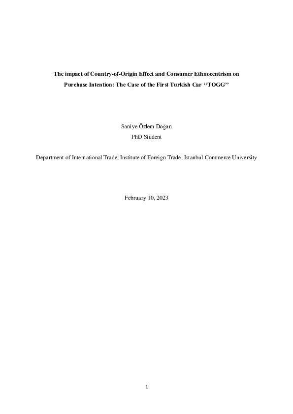 (PDF) The impact of Country-of-Origin Effect and Consumer Ethnocentrism ...